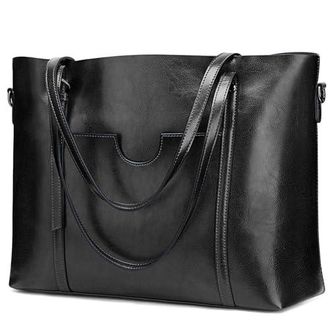 S-Zone Womens Vintage 3-Way Genuine Leather Tote Shoulder Bag Handbag Fashion Handbag Messenger Bag