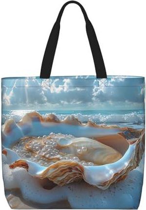 Generic Plage De LOc&eacute;an Sac Fourre-Tout Pliable Sacs De Courses R&eacute;utilisable Sac A Main Femmes Pour Gym Universit&eacute; Quotidienne