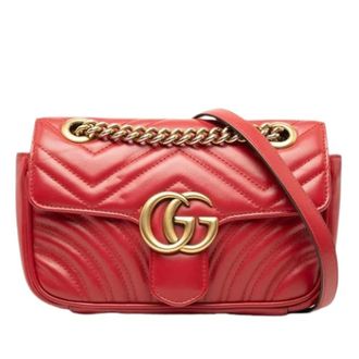 Gucci Sac bandouli&egrave;re matelass&eacute; vintage Pre-owned - Femme - Pre-owned - Rouge - Taille: ONE Size