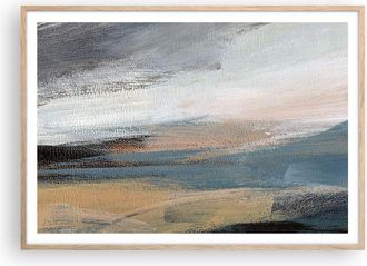 Arttor Poster Rahmen helle Eiche Deko 100x70cm St&uuml;ck Abstraktion Minimalismus Wandposter Wanddeko Bild Wand Kunstdruck Wandbilder Dekoration Wohnzimmer Schla