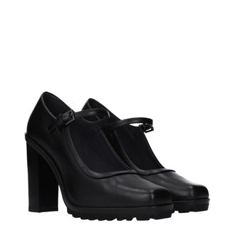 Max Mara Womens Leather Mary Jane Pump Black