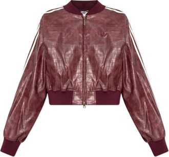 adidas Femme, Vestes, Rouge, Taille: 38 FR Pleather Jacket