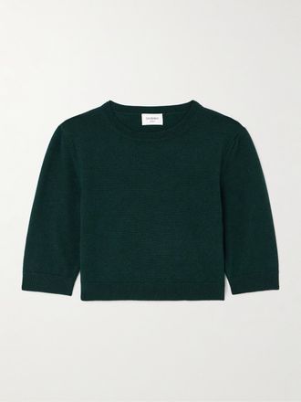 Saint Laurent Pull Raccourci En Laine - Vert