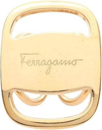 Ferragamo Pre-owned Vara Bague Foulard Accessoire - Femme - Pre-owned - Jaune - Taille: ONE Size