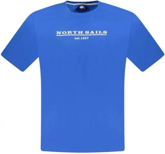 North Sails Homme, Tops, Bleu, Taille: S T-shirt Logo Manches Courtes