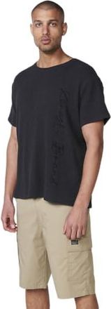 Kor&ouml;shi T-shirt &agrave; manches courtes avec col rond imprim&eacute; pour homme, de couleur noire, Noir, M