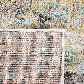 Safavieh Boho Teppich f&uuml;r Wohnzimmer, Esszimmer, Schlafzimmer - Madison Collection, Kurzer Flor, Grau und Gold, 122 x 122 cm