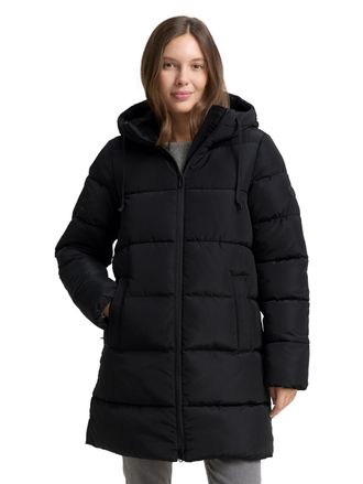 Tom Tailor Steppmantel TOM TAILOR, Damen, Gr. XS, deep schwarz, Steppware, Obermaterial: 100% Polyester. Futter: 100% Polyester, unifarben, regular fit lang, ohn