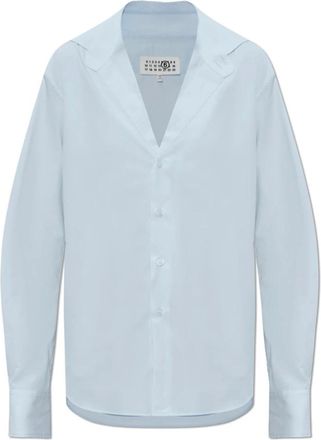 Maison Margiela Femme, Blouses et Chemises, Bleu, Taille: 38 FR Chemise effet vintage