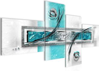 Runa Art Bild XXL 4 Teilig Abstrakt 200 x 100 cm Kunstdruck auf Vlies Leinwand Wanddeko Wohnzimmer Schlafzimmer 108141a