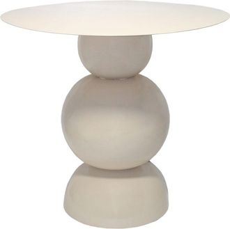 Vente-Unique Table dappoint en m&eacute;tal - Cr&egrave;me - JESINA