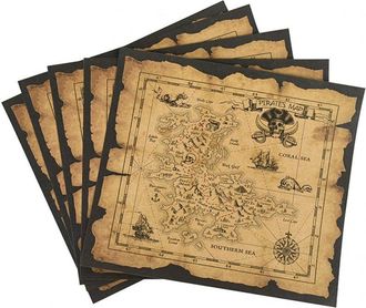 Generic 5 St&uuml;ck Piratenkarte, Detaillierte Karte, Insel-routenkarte, Piraten-partyzubeh&ouml;r F&uuml;r Halloween-zubeh&ouml;r