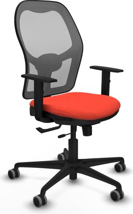 Piqueras y Crespo B&uuml;rostuhl aus Stoff, h&ouml;henverstellbar, mit 1D-Armen, h&ouml;henverstellbare Lendenwirbelst&uuml;tze, ausgestattet mit Syncro/Traslack. Grau/Dunkelorange