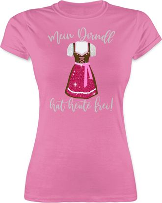Shirtracer Shirt Damen - Kompatibel mit Oktoberfest - Mein Dirndl hat Heute frei - XL - Rosa - bayrische Oberteile trachtenshirt bayrisch Trachten ersatz Shirts 