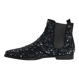Dolce & Gabbana Embellished Chelsea Ankle Boots - - Shoes - Herren - Schwarzk - 45 EU