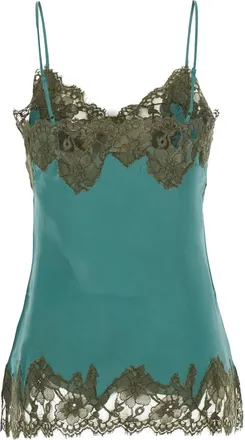 Gold Hawk Womens Camisole Top Marilyn Bias Blue Silk
