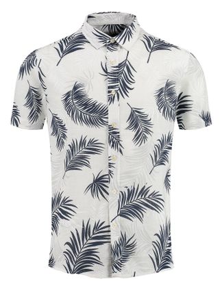 Key Largo Herren Activity 1/2 Patterned Hemd, Blau, M