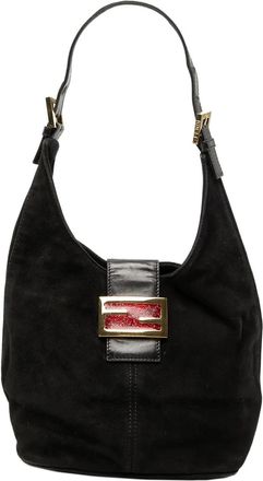 Fendi Hobo Bags - Suede FF Shoulder Bag - Gr. unisize - in Schwarz - f&uuml;r Damen
