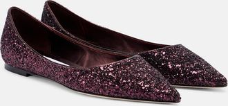 Jimmy Choo London Ballerinas Love mit Glitter