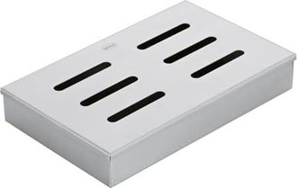 Rösle Räucherbox, Hochwertiger Smokerbox für aromatischer Rauchgeschmack im Fleisch, Räuchern auf Gas- und Holzkohlegrills, Edelstahl 18/10, Silber