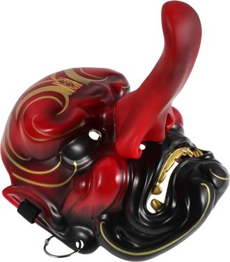 SOLUSTRE Japanische Tengu Vollgesichtsmaske Traditionell Leicht und Robust f&uuml;r Samurai Cosplay Karneval Halloween Faschingskost&uuml;me Theater Dekoration