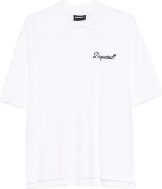 Dsquared2 embroidered polo shirt - Wei&szlig;