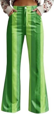 Generic HUIFUAO Pantalon de la Saint-Patrick pour femme - Pantalon tr&egrave;fle amusant - Costume irlandais de la St Paddy - Pantalon de tr&egrave;fle irlandais - Grande t