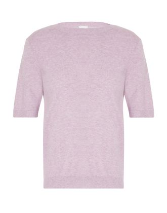 8 by YOOX ORGANIC COTTON-SILK BLEND KNIT S/SLEEVE CREWNECK TOP