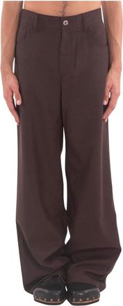 S&eacute;fr Homme, Pantalons, Brun, Taille: L Jiro Wool Wide Pants