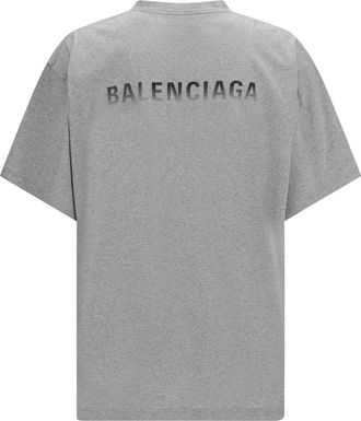 Balenciaga Logo-Embroidered Cotton T-Shirt - Gray