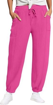 Generic Pantalons Running Femme Chic D&eacute;t&eacute; Long Pants &Eacute;lastique Relax Fit D&eacute;tente Sweatpant Respirant Confortable V&ecirc;tement Fluide Classique Taille Haute 2026 P