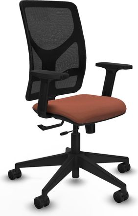 Piqueras y Crespo Schreibtischstuhl mit Armlehnen und hoher R&uuml;ckenlehne, Kaffeefarben, h&ouml;henverstellbare Lendenwirbelst&uuml;tze, ausgestattet mit Syncro/Traslack und Schnei