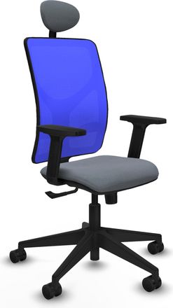 Piqueras y Crespo Stuhl Home Office mit 2D-Armlehnen, h&ouml;henverstellbarer Lendenwirbelst&uuml;tze und festem Kopfteil, ausgestattet mit Sincro 3 Positionen und Schneideschaum