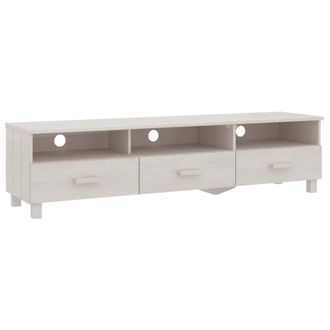 vidaXL Vidaxl - Mobile Tv Hamar Bianco 158x40x40 Cm In Legno Massello Di Pino