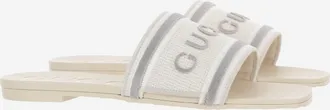 Gucci Cotton Slider Sandals - White