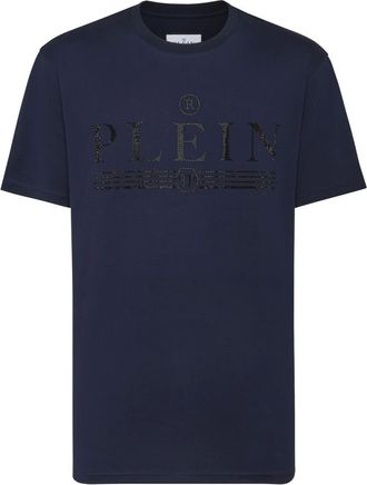 Philipp Plein Homme, Tops, Bleu, Taille: M T-Shirt Col Rond Tattoo