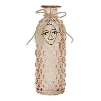 Generic Farbige Glas Flaschenvase mit Anh&auml;nger und Quaste Kupfer Vintage Dekoflasche Tischdekoration Glasvase Strukturiert Blumen Tischvase Trockenblumen Fr&uuml;h