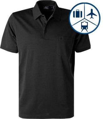 Ragman Herren Polo-Shirt schwarz Baumwoll-Jersey