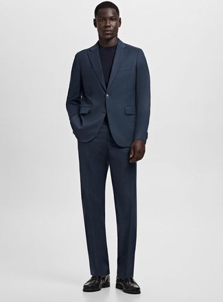 Mango London Blazer im Regular Fit marineblau - Herren - 46 - MANGO MAN