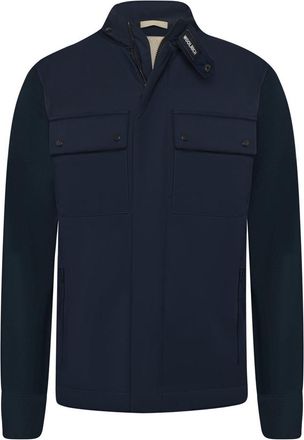 Woolrich Zweilagige Hybridjacke Melton Blue mit Brusttaschen in