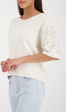 Monari Sweatshirt Sweatshirt Perlenschmuck Regular fit mit Perlenschmuck