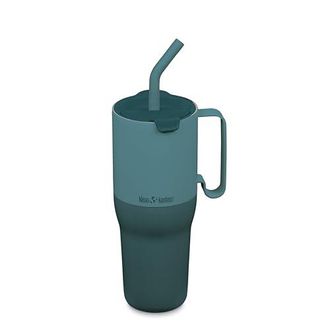 Klean Kanteen Rise Isolierter Becher mit Strohhalm-Deckel aus recyceltem Edelstahl in der Farbe Brittany Blue, 1020 ml, 1011616