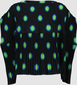 Maison Margiela Top Pliss&eacute; Noir &agrave; Pois