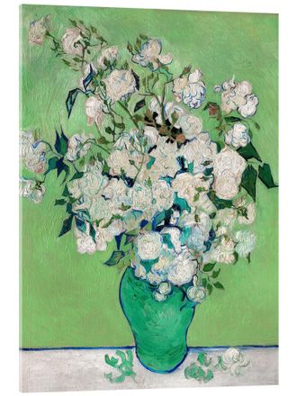 Posterlounge Weiße Rosen Acrylglasbild von Vincent van Gogh 30 x 40 cm Grün Wandbilder Wanddeko