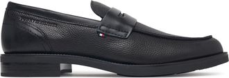 Tommy Hilfiger Slipper Tommy Hilfiger Lth Mix Dress Hilfiger Loafer FM0FM06087 Schwarz