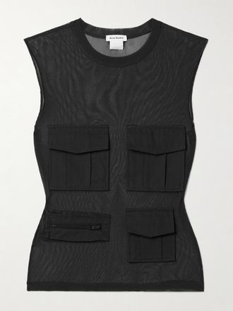 Acne Studios D&eacute;bardeur Raccourci En R&eacute;sille Stretch &Agrave; Finitions En Coton - Gris