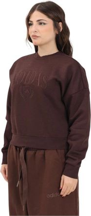 adidas Femme, Sweatshirts et sweats &agrave; capuche, Brun, Taille: 40 FR SweaT-shirt Graphique Confortable F&ecirc;tes
