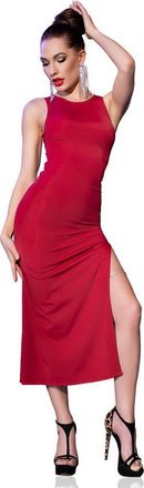 Chilirose Minikleid Elegantes Beinschlitz langes Kleid Schlitz Frauen Dessous Kleid in rot
