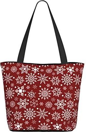 AOOEDM Sac &agrave; provisions pour femme motif flocon de neige du Nouvel An 33 x 27,9 x 17,8 cm. Le cadeau parfait pour la Saint-Valentin. Cest de la Saint-Valenti