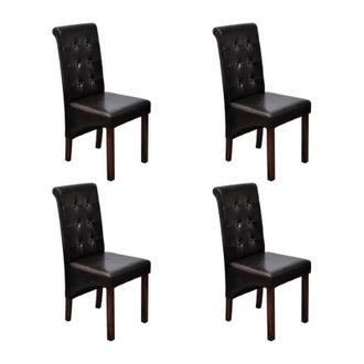 vidaXL Vidaxl - Chaises &agrave; manger lot de 4 marron similicuir
